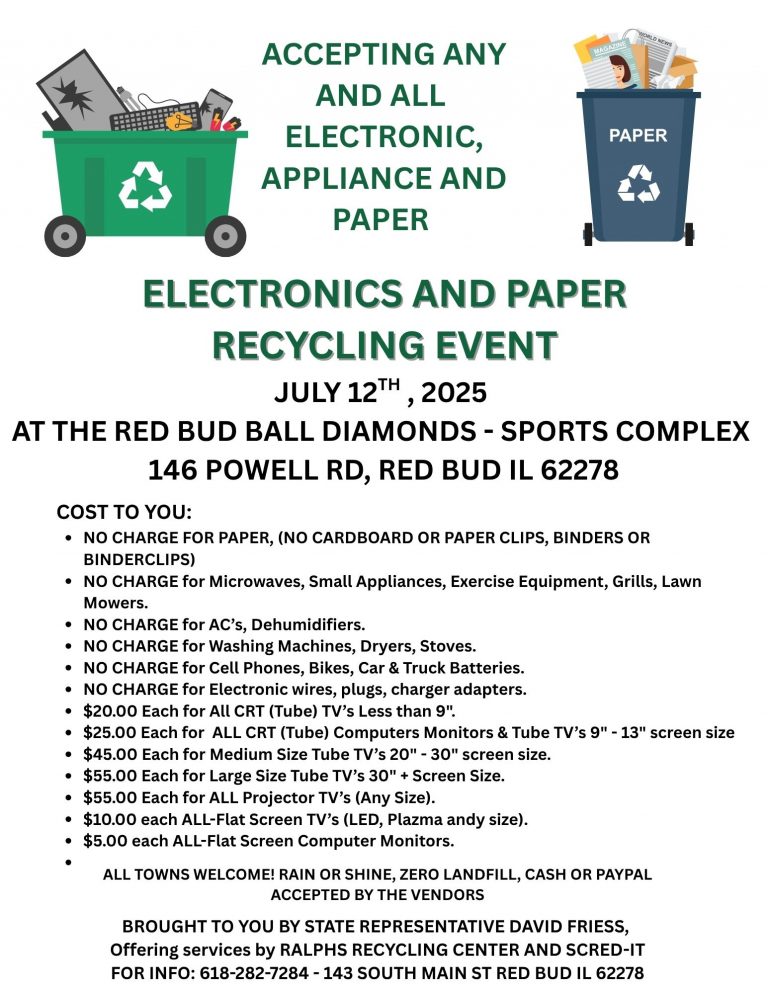 » Shred and Electronics Recycle Day Saturday July 12 in Red Bud